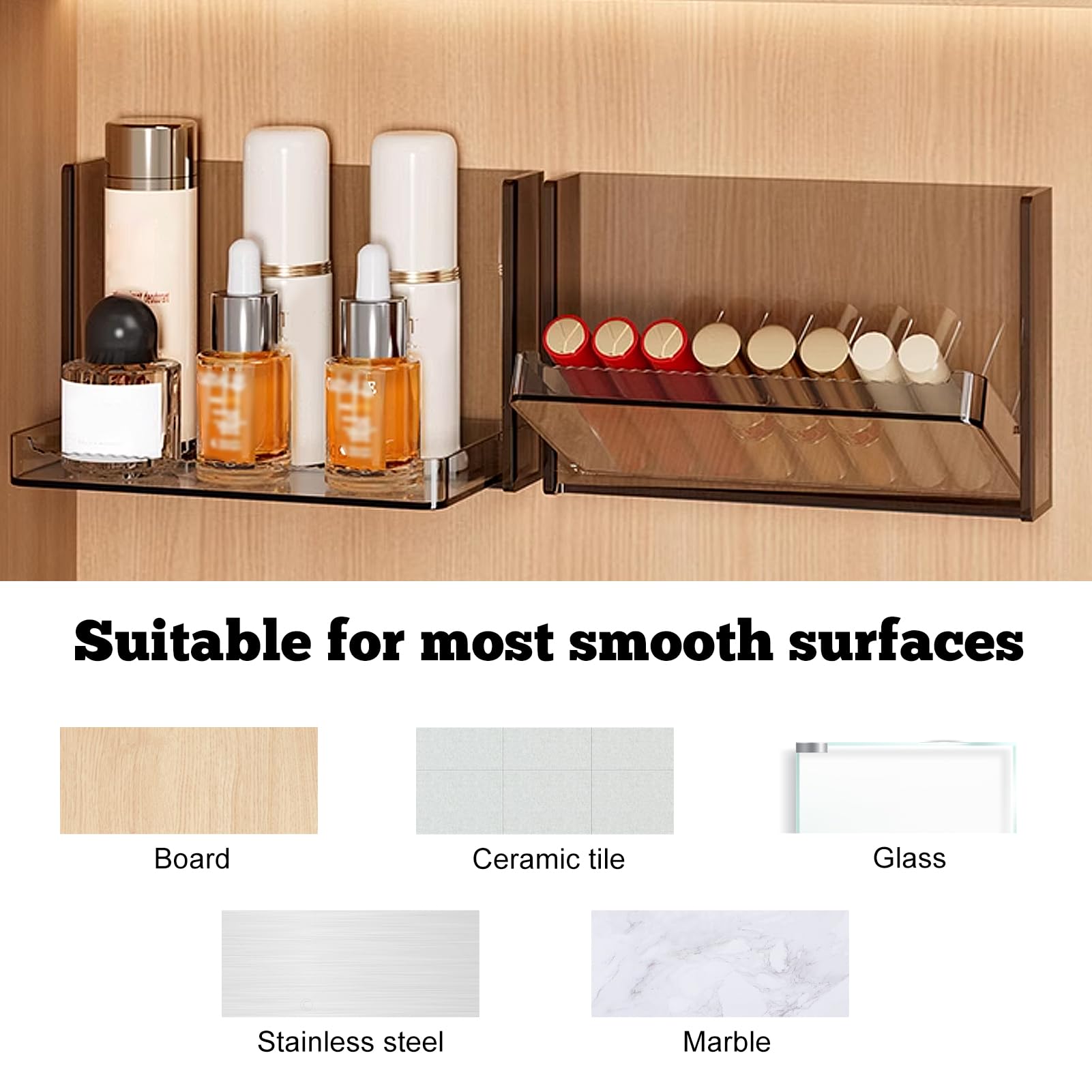6 Pcs Small Folding Shelf for Wall, Bedside Shelf Floating Shelves for Spaces Foldable Bathroom Shelf Wall Mount Fold Up 90° Wall Shelf for Rv, Bathroom, Bedroom, Office, Living Room, Laundry