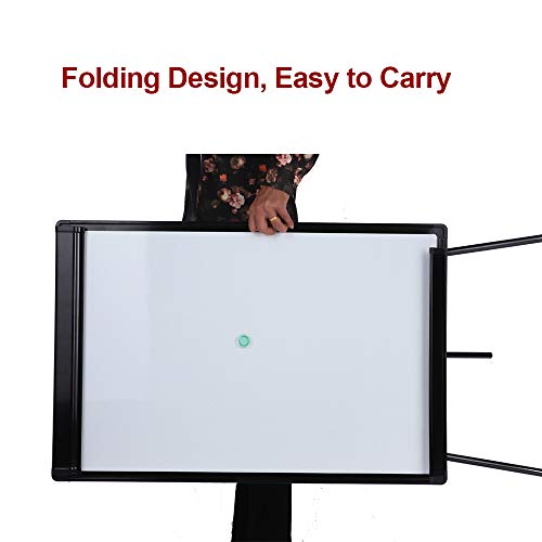 DexBoard Dry Erase Easel 24" x 36"|Height Adjustable Magnetic White Board Easel with Tripod Stand|Office Presentation Board w/Flipchart Pad, Magnets & Eraser, Black