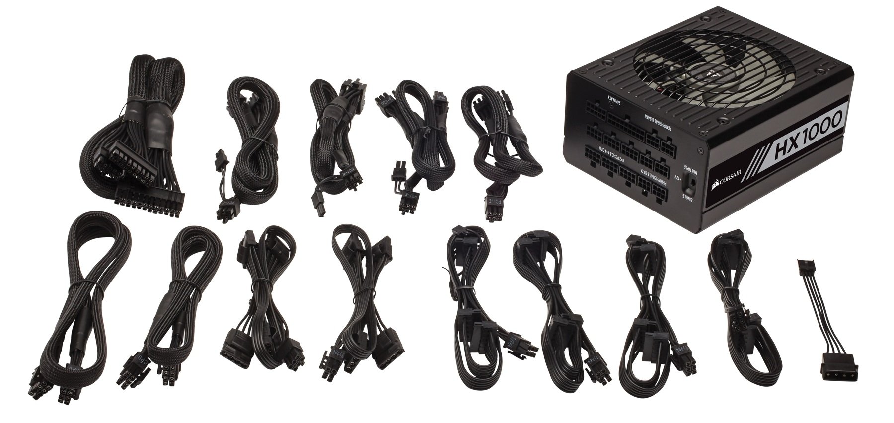 Corsair CP-9020139-UK HX1000 1000 W 80+ Platinum Fully Modular Power Supply Unit - Black