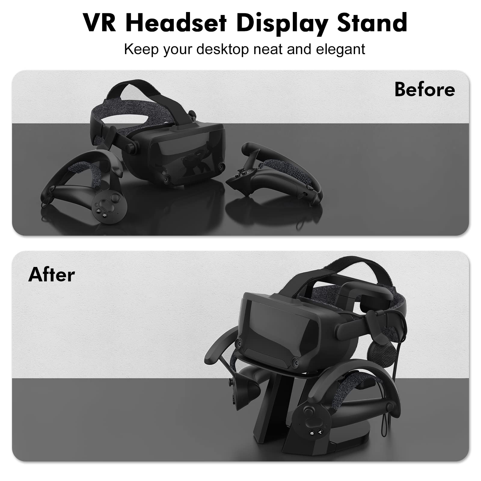 AMVR VR Headset Display Stand and Controllers Holder for Steam Valve Index Virtual Reality Mount Station