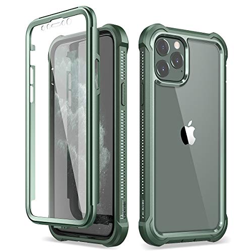 Dexnor iPhone 11 Pro Case with Screen Protector Clear Rugged Full Body Protective Shockproof Hard Back Defender Dual Layer Heavy Duty Bumper Cover Case for iPhone 11 Pro 5.8" - Green