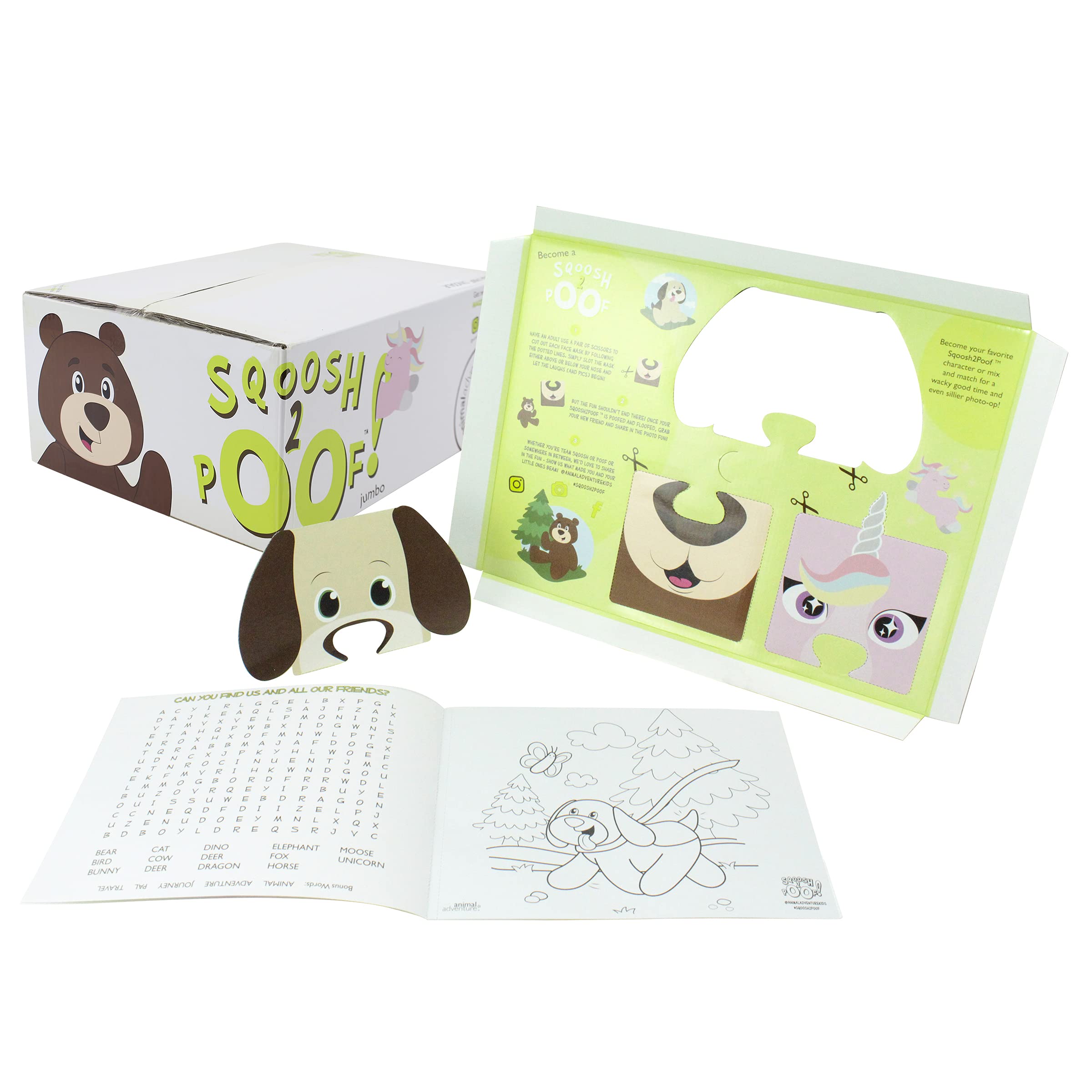 Animal Adventure | Sqoosh2Poof Giant, Cuddly, Ultra Soft Plush Stuffed Animal with Bonus Interactive Surprise - 54" Bear , Brown