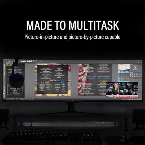 Deco Gear 3-Pack 49" Curved Ultrawide E-LED Gaming Monitor, 32:9 Aspect Ratio, Immersive 3840x1080 Resolution, 144Hz Refresh Rate, 3000:1 Contrast Ratio (DGVIEW490)