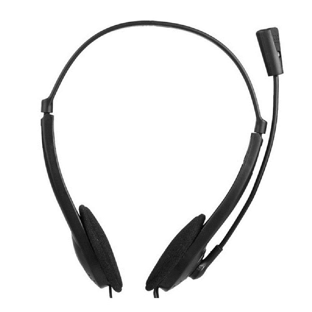 3.5mm Stereo Headset with Headphones and Noise Cancelling Microphone, Great for Pcs, Tablets, and Cell Phones in The Office, Classroom or Home