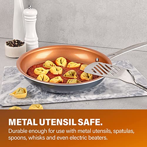 Gotham Steel Pots and Pans Set, 20 Pc Non Stick Cookware Set, Long Lasting Nonstick Kitchen Set with Pan Set, Pot Set, Baking Set, Stay Cool Handles, Dishwasher Safe, 100% Toxin Free-Copper, Graphite