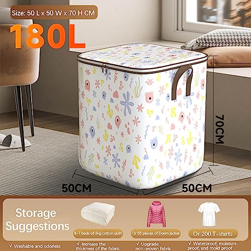 AZXY Clothes Storage Bags Large Capacity, Closet Organizers and Storage Bins, Foldable Wardrobe Storage with Lids and Handles for Blanket Comforter Clothing Bedding, Containers Box (L)