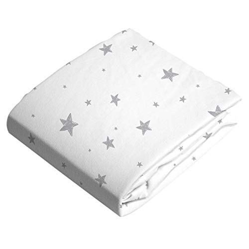 Kushies Bassinet Sheet Flannel Grey Scribble Stars (S335607)