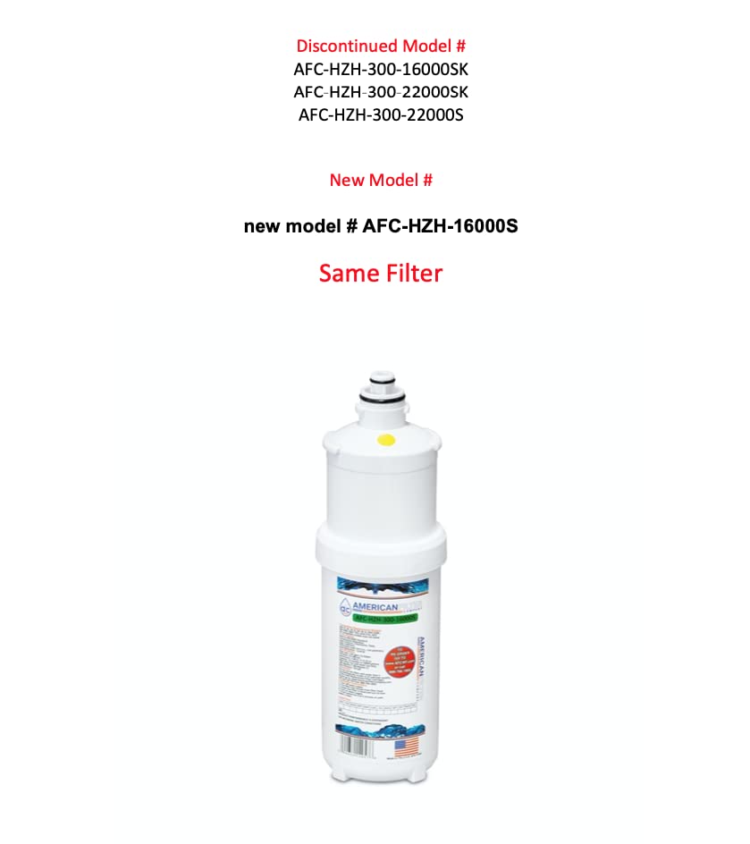 AFC Brand, water filter, Model # AFC-HZH-300-22000SK, Compatible with Hoshizaki(R) 4HC-H Filter new model #AFC-HZH-16000S Made in the USA