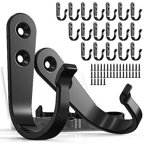 20PCS Wall Hooks for hanging, Metal Wall Hooks for Coats, Coat hooks for Wall, Heavy Duty Single Prong Wall Hooks With 40 Pieces Screws for Hanging Coats,Towel,Backpack,Hat, Dog Leashes,Coffee Mug