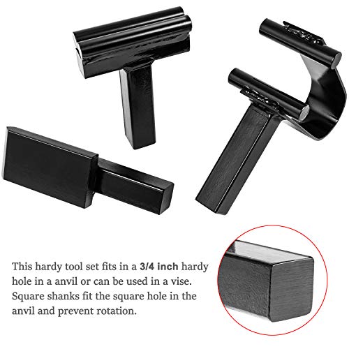 Blacksmith Anvil Forge Hardy Tool 3/4" Hot Cut Creasing Stake Spring Fuller Tool Set (3Pcs)