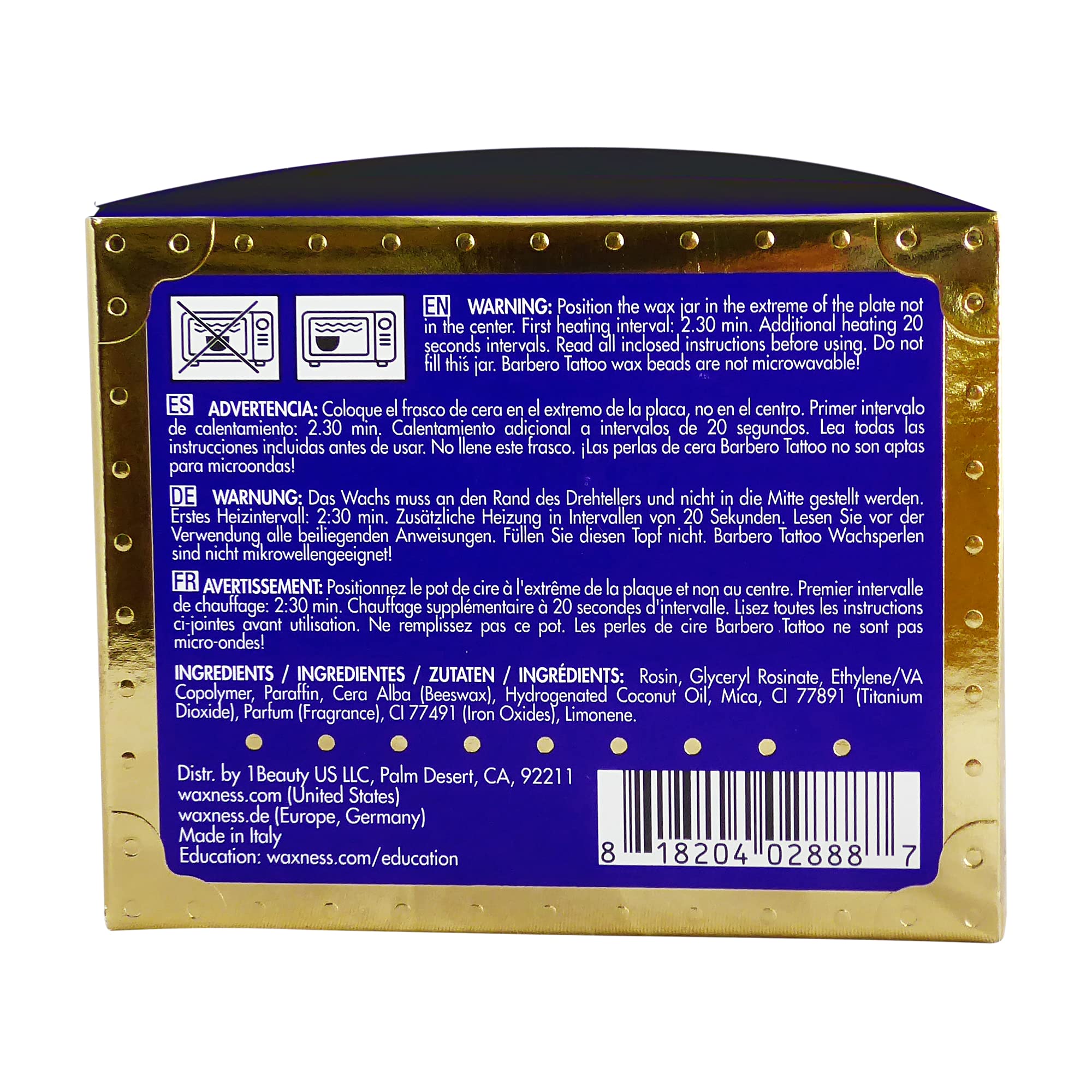 Waxness Premium Gold Microwavable Hair Removal Stripless Wax Kit 8.45 Ounces