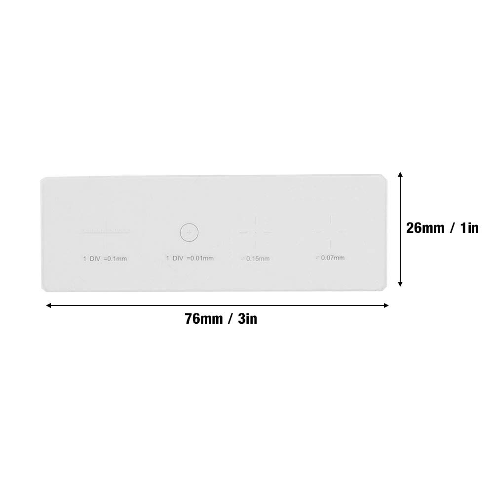 SANON Microscope Slides, Microscope Objective Micrometer Calibration Slide Glass Stage Micrometer with Four Graduated Scales DIV 0. 01mm