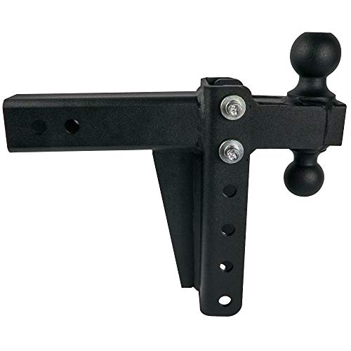 BulletProof Hitches⢠2.5" Adjustable Medium Duty (14,000lb Rating) 6" Drop/Rise Trailer Hitch with 2" and 2 5/16" Dual Ball (Black Textured Powder Coat)