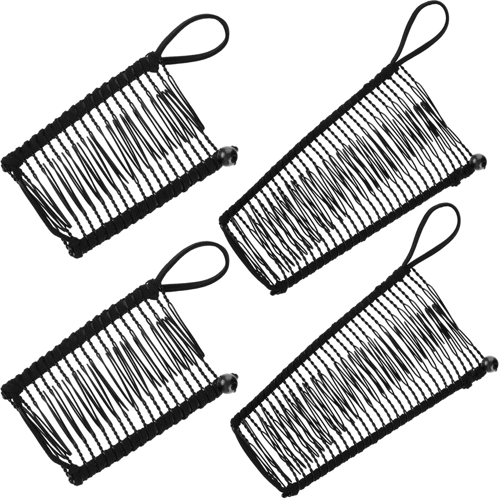 WILLBOND Banana Hair Clips, 4 Pieces Clincher Comb Banana Hair Grip for Women, No Crease Hair Clips for Natural Curly Thick Wavy Hair, Ponytail Style, Large Small Size, Vintage