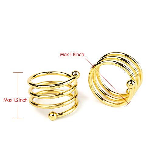 Jofefe 6Pcs Gold Napkin Rings Round Napkin Holders Buckles for Wedding, Dinner Party, Table Decorations