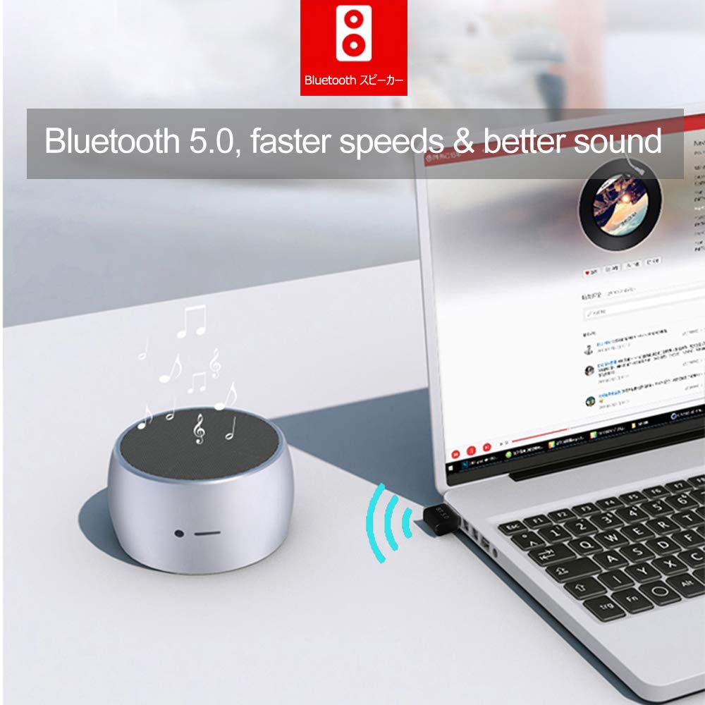 Bluetooth Adapter for PC, USB Bluetooth 5.0 Dongle for Computer Desktop Wireless Transfer and Receiver for Laptop Bluetooth Headphones Headset Speakers Keyboard Mouse Printer Windows 10/8.1/8/7