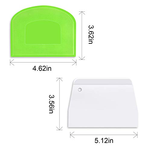 Plastic Kitchen Knives for Cutting Dough and Pastries, Scraping Cream and Butter, Scraping Bowls and Cutting Boards, etc, Set of 2 Green and White
