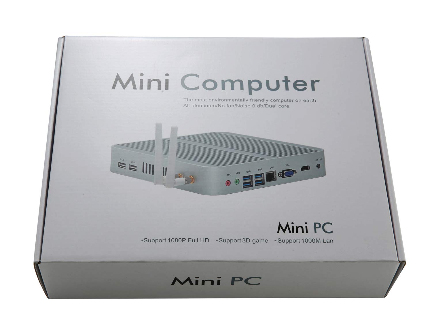 IDEARACE Fanless Mini PC, i5 8th Gen. 4 Cores CPU, 8GB DDR4 RAM+512GB SSD, 4K: 4096x2304, 2xCOM RS232, 4xUSB 3.0, HD, VGA, Metal Case
