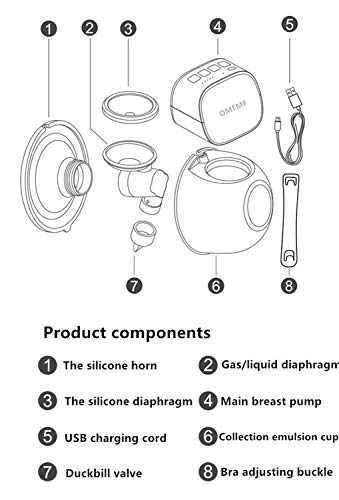 Wearable Breast Pump,Quiet & Hands-Free,Portable,in-Bra Double Electric Breast Pump,Pain Free Strong Breastfeeding Pump Strong Suction (Gray)