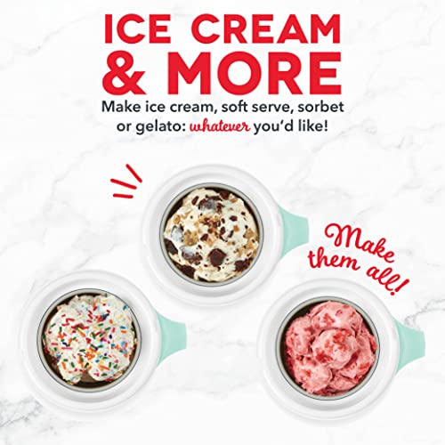 DASH My Mug Ice Cream Maker, for Ice Cream, Gelato, Sorbet, Frozen Yogurt, and Custom Mix-Ins, with (2) Bowls