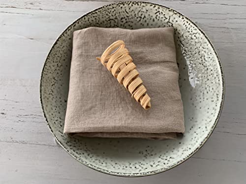 Linen Napkins β100% French Flax β Stonewashed Pure Linen Cloth Napkins - Size 18 Inch x 18 Inch β Set of 4 (Natural Rustic Taupe)