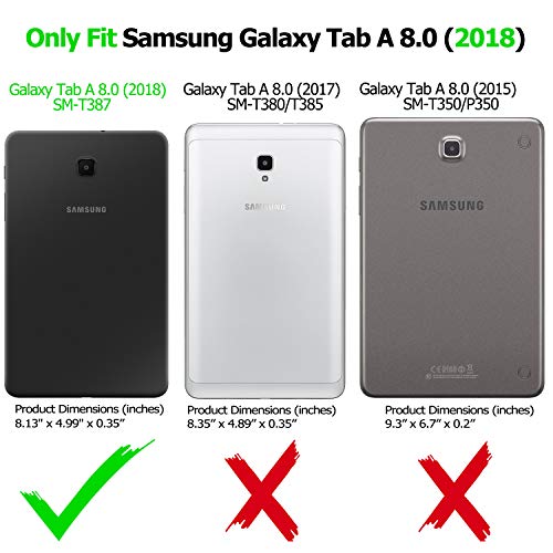 BMOUO Kids Case for Samsung Galaxy Tab A 8.0 2018 SM-T387, Shockproof Light Weight Protective Handle Stand Kids Case for Galaxy Tab A 8.0 Inch 2018 Release SM-T387 - Blue
