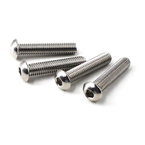 M3x30 Button Head Hex Socket Drive Screws 304 Stainless Steel Button Head Cap Screws (Pack of 100)