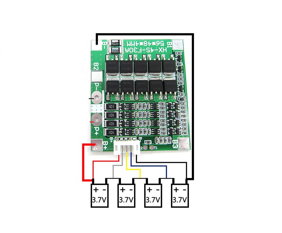 HiLetgo 14.8V 4S 30A 18650 Li-ion Lithium Battery BMS PCB Integrated Circuits Protection Board Cell Balance