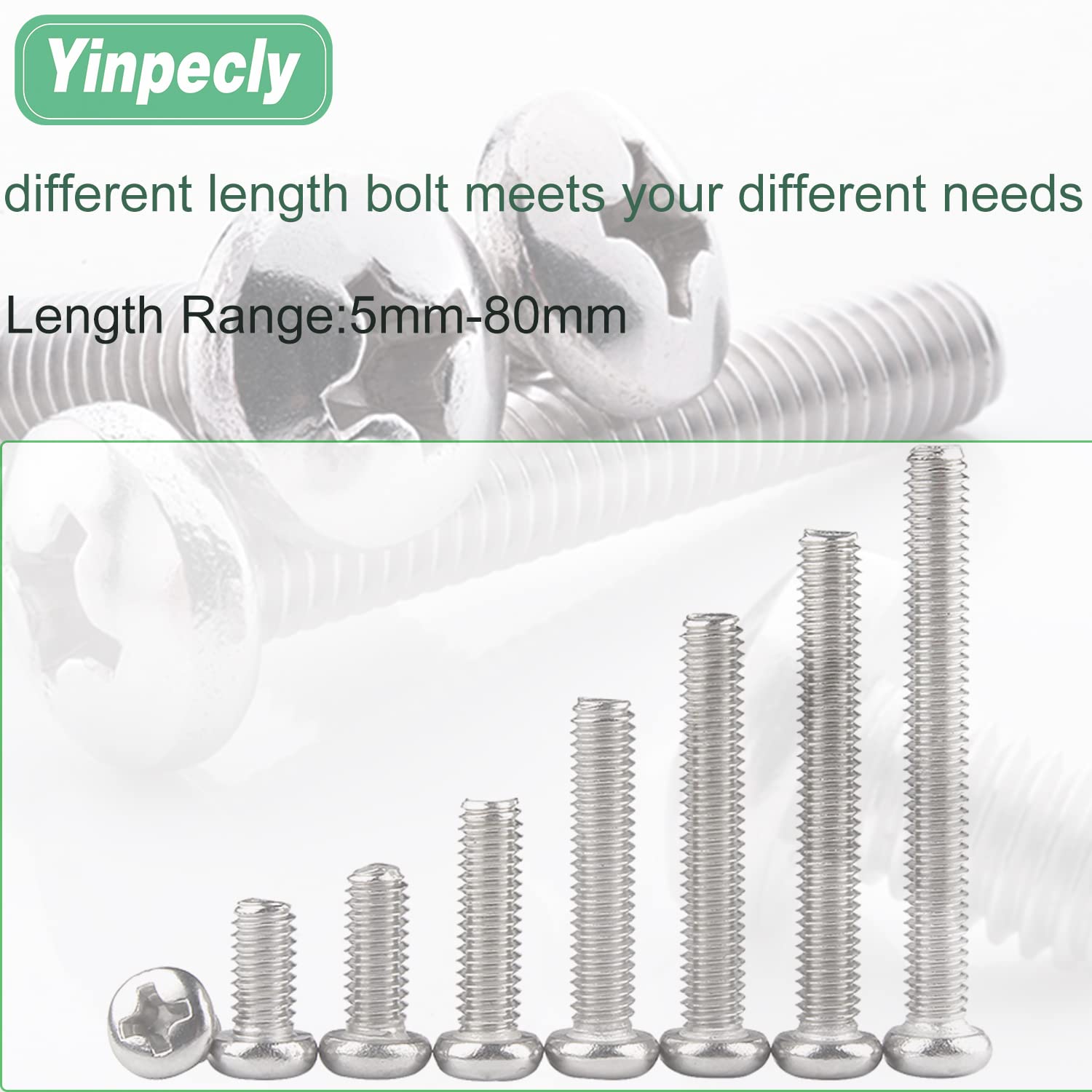 Yinpecly 30Pcs Knob Pull Machine Screw M4 x 12mm Machine Screws Pan Phillips Cross Head Screw 304 Stainless Steel Fasteners Bolts Silver Gray Replacement Screws for Cabinet Pulls Kitchen Handles