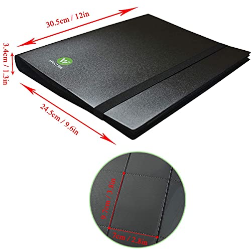 WINTRA Quality 9-Pocket Trading Card Album Folders , 360 Side Loading Pocket Card Binder for Trading Card (Black)
