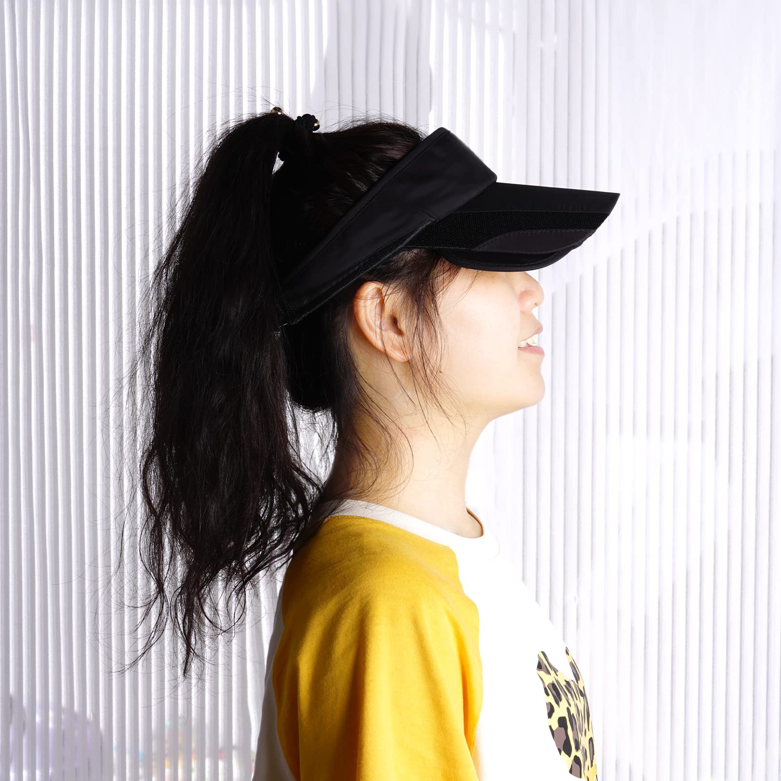 2 Pack Summer Sun Visor Hat, Adjustable Women Golf UV Protection Cap with Retractable Brim Sport Tennis Hat Visors Multicolor