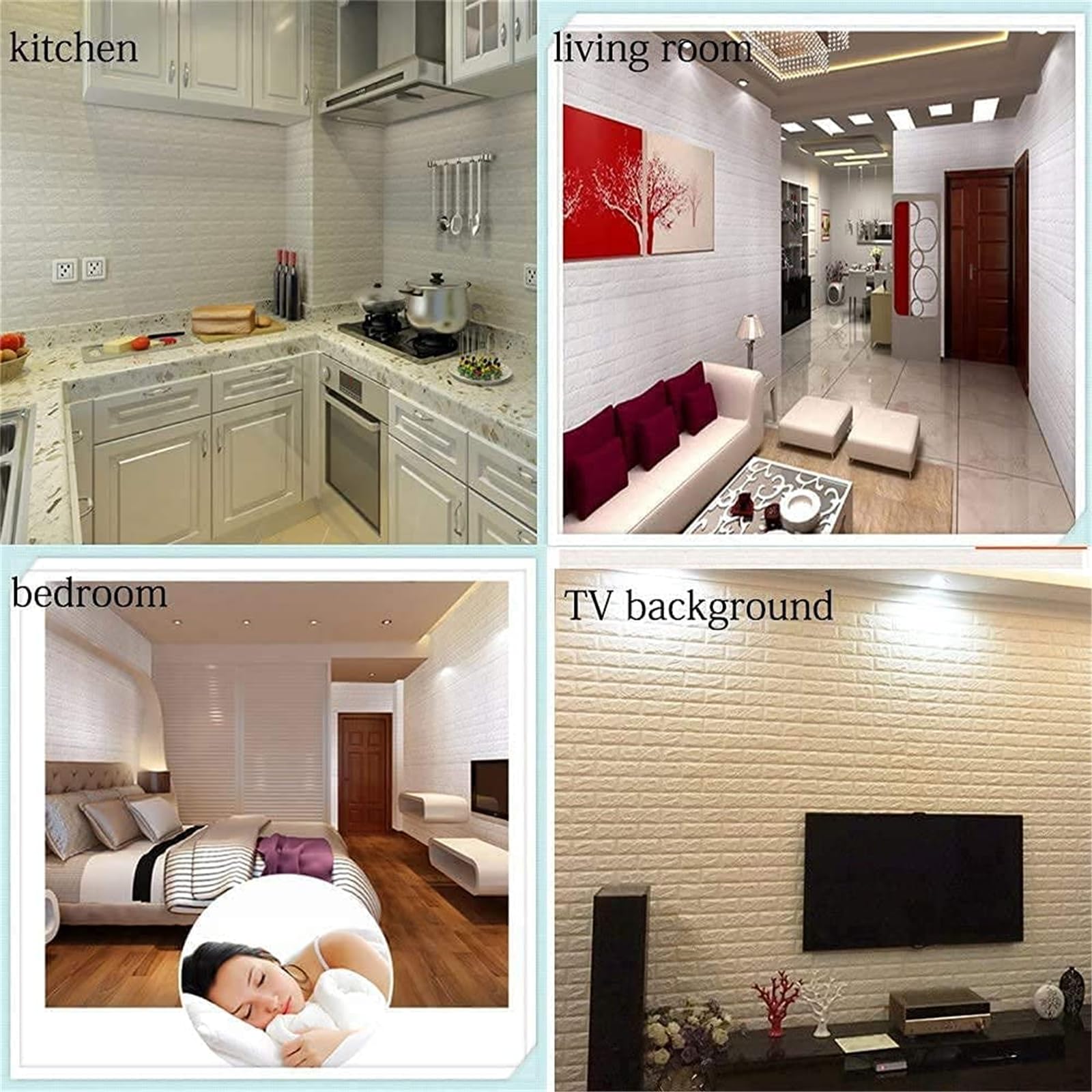 3D Wall Panels Peel and Stick - PE Foam DIY Self Adhesive, Waterproof, Perfect for Interior Wall Decor in Bedroom & Living Room (White, 20pcs 13Γ15ββ)