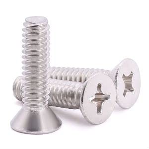 6-32 x 3/4" (100 pcs) Flat Head Machine Screws, 304 Stainless Steel (18-8), Phillips Drive, Cross Recessed 80° countersunk Head Screws, Coarse Thread UNC, ANSI B18.6.3-2