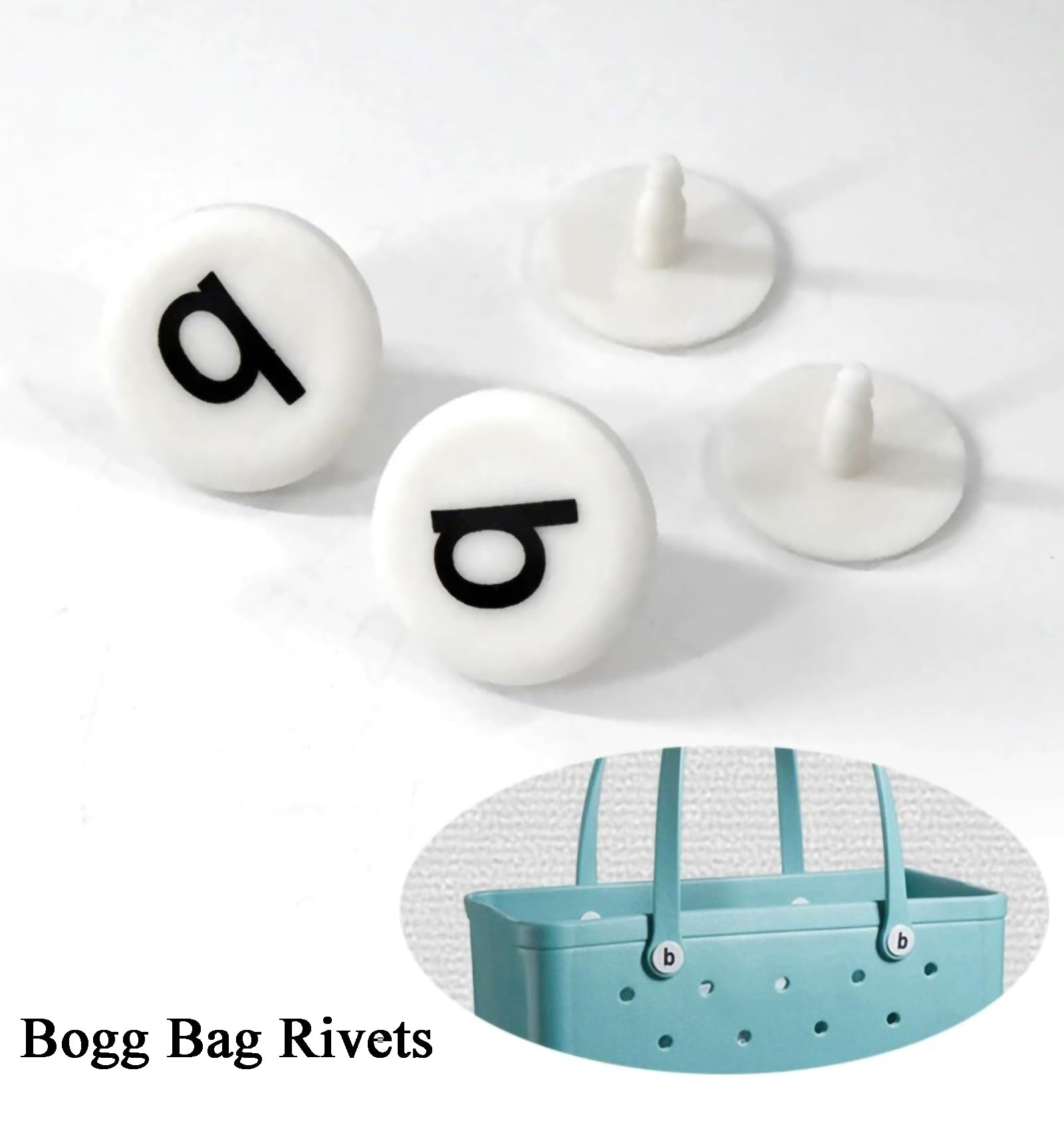4Pcs Replacement Buttons and Waterproof Bag for Bogg Bag,Bogg Bag Accessories of Original X Large,Perfect with Beach Bag Practical White (Waterproof Bag + Buttons)
