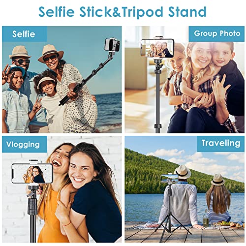 Aureday 67'' Selfie Stick,Phone Tripod Stand with Remote, Cell Phone Stand Tripod with Phone Holder for Vlogging,Recording, Compatible with iPhone&Android Phone/Cameras/GoPro