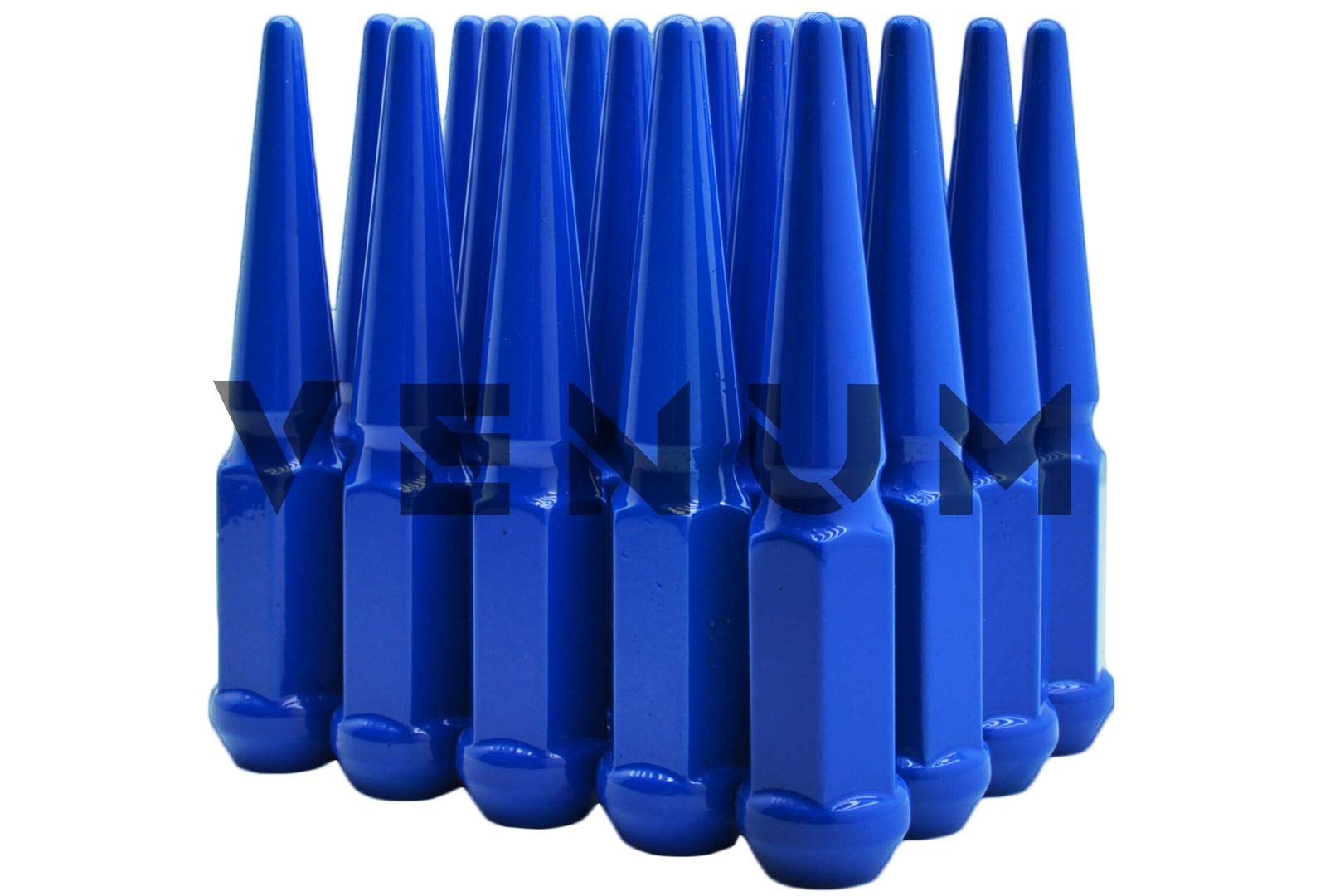 20 Pc M14x1.5 Dodger Blue Spike Lug Nuts - Powder Coated - 4.5" Tall Compatible with Jeep 2011-2020 Grand Cherokee JL Sahara 2020 Gladiator W/Aftermarket Wheels