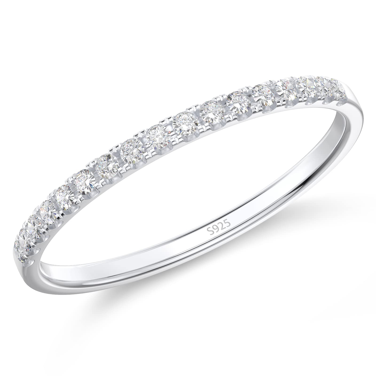 14K Vermeil Gold Moissanite Wedding Band, Wedding Rings for Women, Crystal, Cubic Zirconia