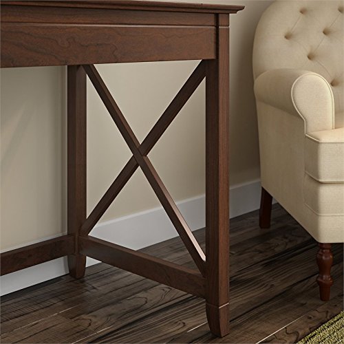 Bush Furniture Key West 54W Computer Desk with Storage, 2 Drawer Lateral File Cabinet and 5 Shelf Bookcase in Bing Cherry