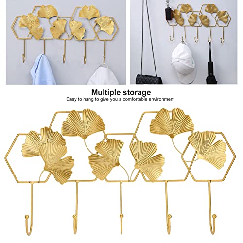 Agatige Wall Mounted Clothes Hook,Multifunctional Clothes Hanger Reusable Space Saving Coat Rack for Scarf & Bag(Gold)