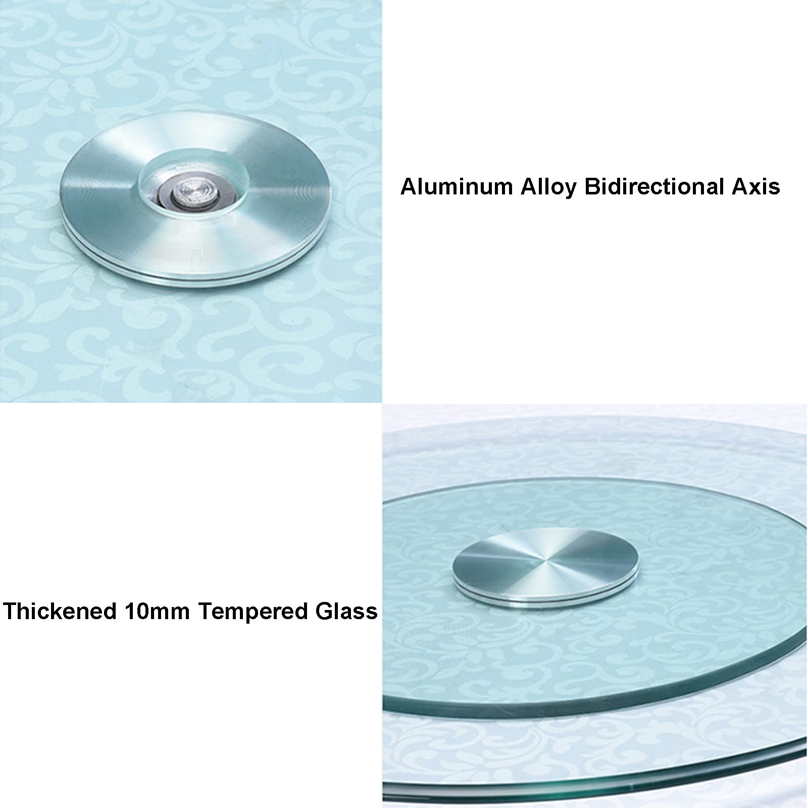 24 Inch Lazy Susan Turntable, Turntable for Dining Room Table, Glass Lazy Susan Turntable, Round Tabletop Rotating Tray, for Home