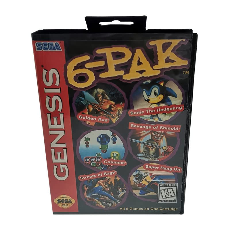 6-PAK-Games 16 Bit MD Game Card For PAL And NTSC Version