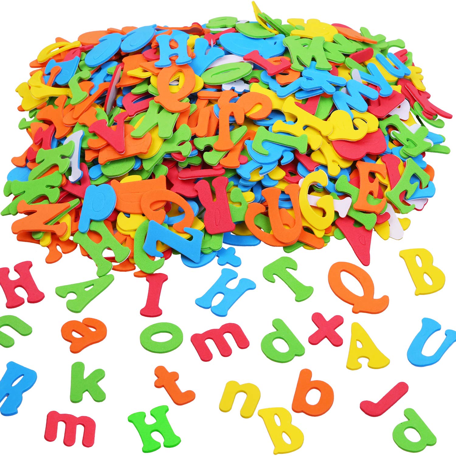 Aneco 1040 Pieces Foam Letter Alphabet Stickers Self-Adhesive Capital Case Letters Stickers for Arts Craft Supplies, Assorted Colors