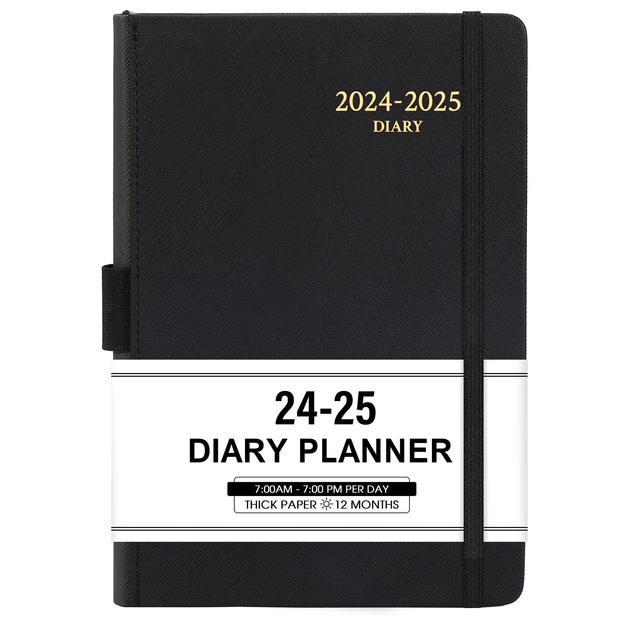 2024-2025 Appointment Book & Planner - Jul 2024 - Jun 2025, Daily Hourly Planner, 5.75" X 8.25", 60-Minute Interval, Faux Soft Leather Cover, Premium Paper, Academic Planner, Pen Holder, Inner Pocket