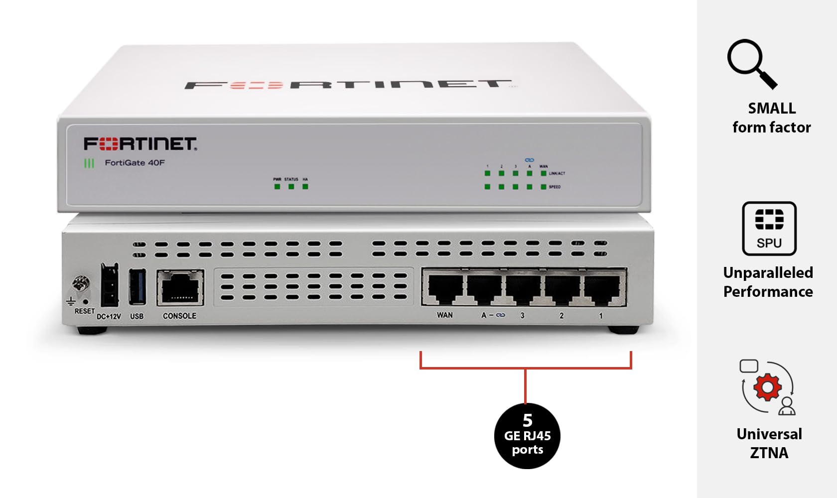 FortiGate-40F Network Security Appliance Plus 3 Year FortiGuard Unified Threat Protection (UTP) and FortiCare Premium (FG-40F-BDL-950-36)