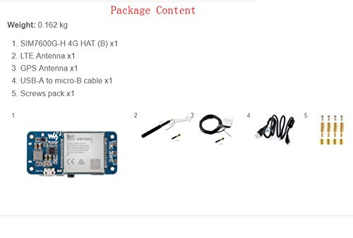 XYGStudy SIM7600G-H 4G HAT (B) for Raspberry Pi Zero/Zero W/PC, LTE Cat-4 4G / 3G / 2G Support GNSS Positioning Global Band Supports Wireless Communication Telephone Call SMS GPS Dial-up etc