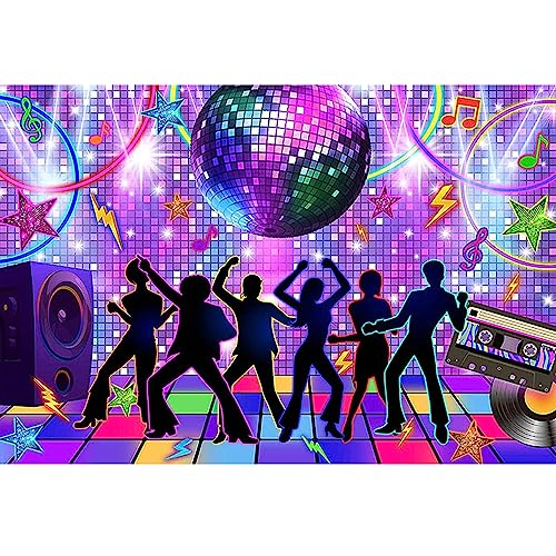 70s Disco Party Backdrop Disco Party Decorations Disco Backdrop Disco Ball Backdrop Disco Wall Backdrop Retro Photography Photo Booth Background for Disco Birthday Party Supplies 59x39in (Colorful 1)
