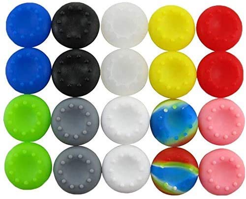 20 pcs Silicone Analog Thumb Stick Joystick Grips Cover for PS4 PS4 Pro Slim PS3 Xbox 360 Xbox One Xbox One Elite X S Controller Thumbsticks Caps Controller Game Accessories