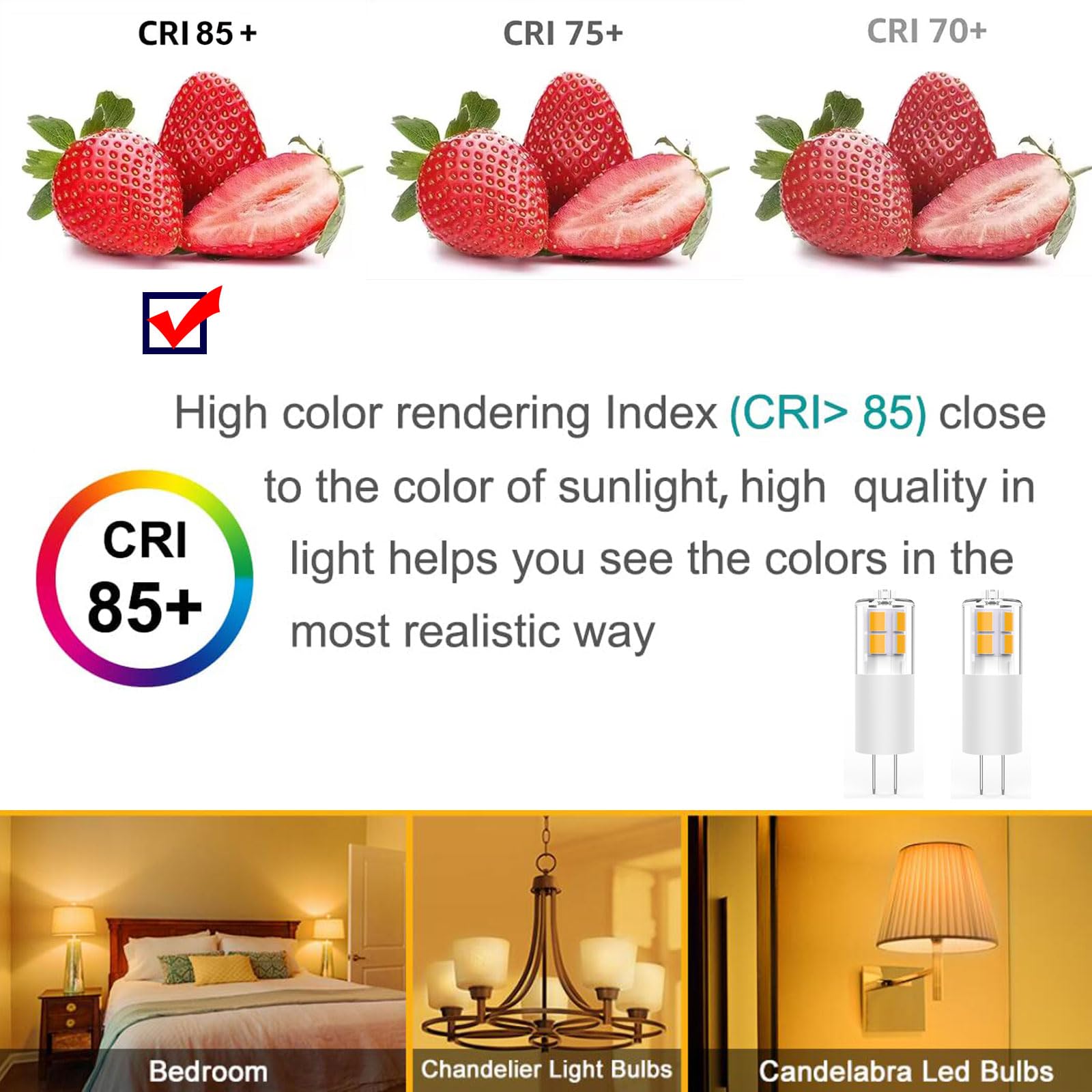 6 Pack 12V Bulb LED G4 , Soft White 2700K , JC Bi-Pin Base Light Bulbs G4 LED 3W, 20W-30W T3 Halogen G4 Bulb Replacement