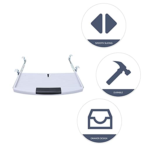 Abaodam 2 pcs computer keyboard case office drawer white office desk plastic trays storage drawers for desk keyboard stand for desk hidden keyboard shelf Miscellaneous tray corner