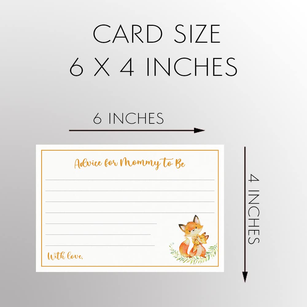 Fox Baby Shower Advice For Mommy Cards Advice For Babies Advice For Moms Games Activities Orange Rustic Woodland Creatures Forest Friends Foxes Woods Gender Neutral (24 count)